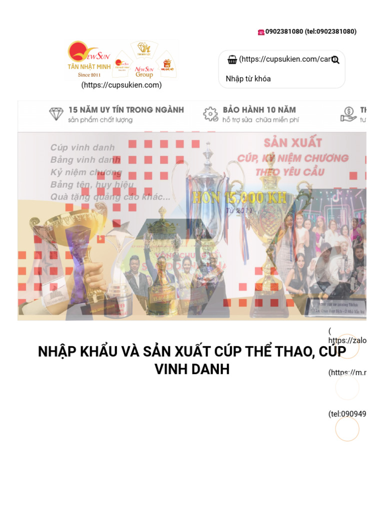 Cúp Lưu Niệm, Cúp Pha Lê, Tân Nhật Minh - Vua Cúp Thể Thao | PDF