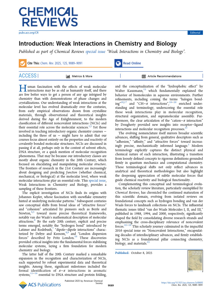 Milo Et Al. - 2025 - Introduction Weak Interactions in Chemistry and ...