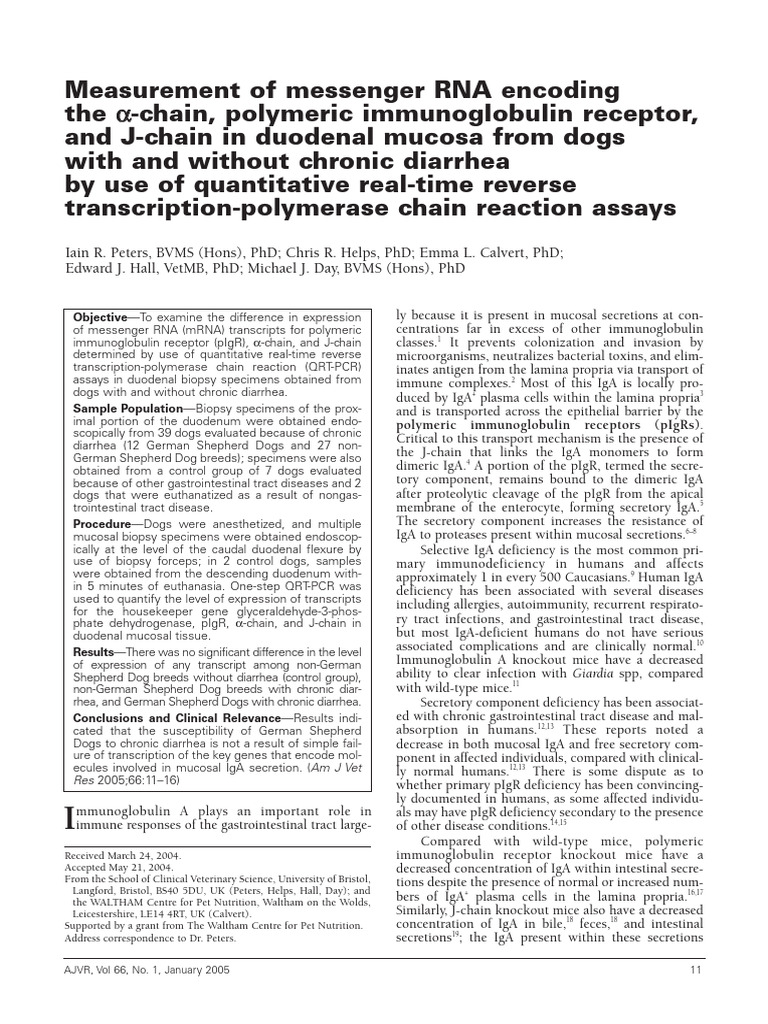Peters 2005 - Measurement of Messenger RNA Encoding the Α-chain ...