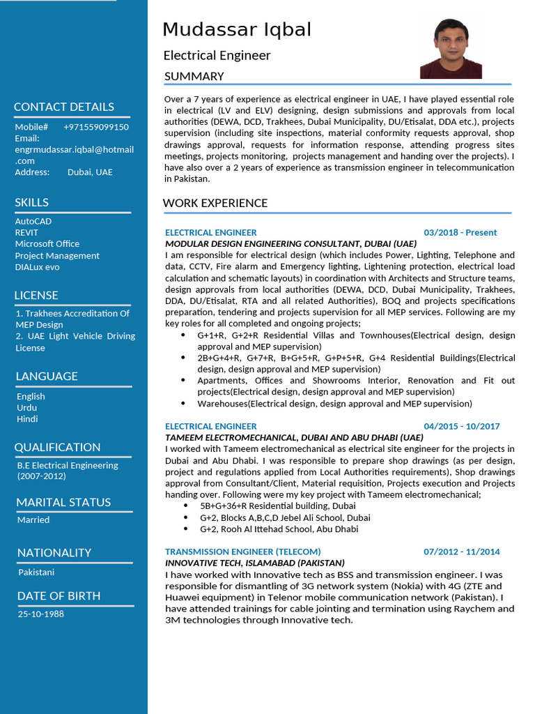 CV-Mudassar (2) (1) copy | PDF | Dubai | Telecommunications