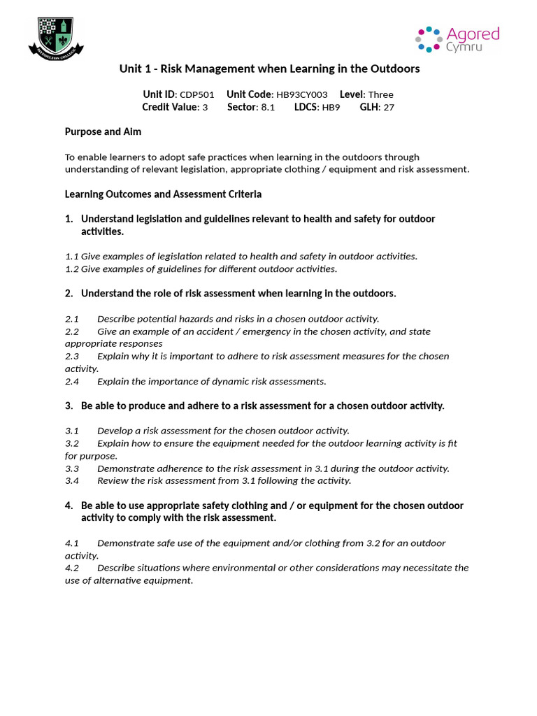 Outdoor Risk Management Strategies | PDF | Risk | Risk Assessment