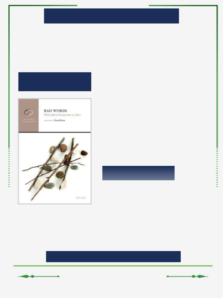 Bad Words: Philosophical Perspectives On Slurs David Sosa sample | PDF ...