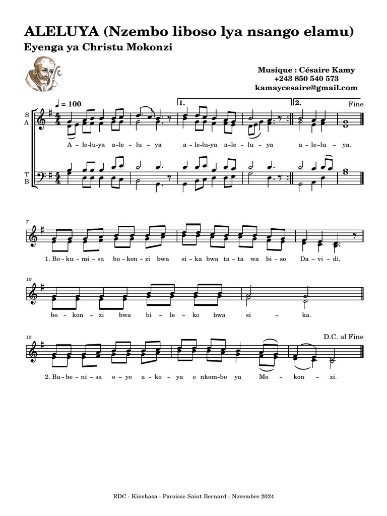ALELUYA (Nzembo liboso lya nsango elamu) Christ-Roi de l'univers année ...