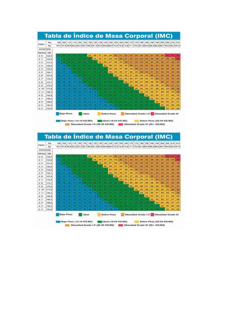 tabla IMC | PDF