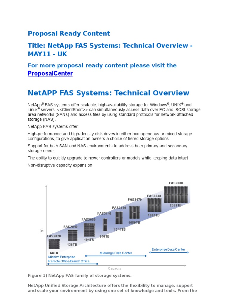 Proposal Ready Content Netapp Fas Systems Technical Overview May11 Uk Download Free Pdf