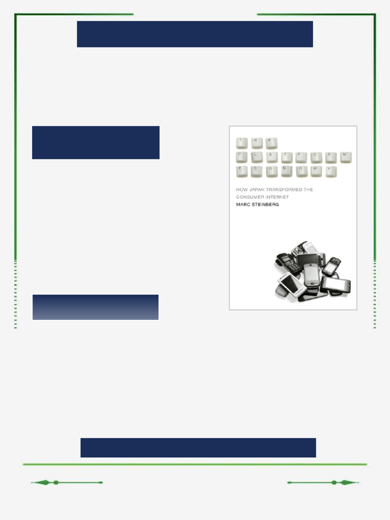 The Platform Economy How Japan Transformed the Consumer Internet Marc ...