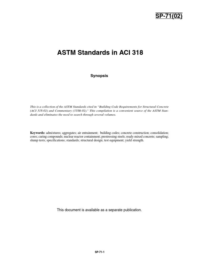 A Convenient Collection: ASTM Standards Cited in ACI 318 Building Code ...