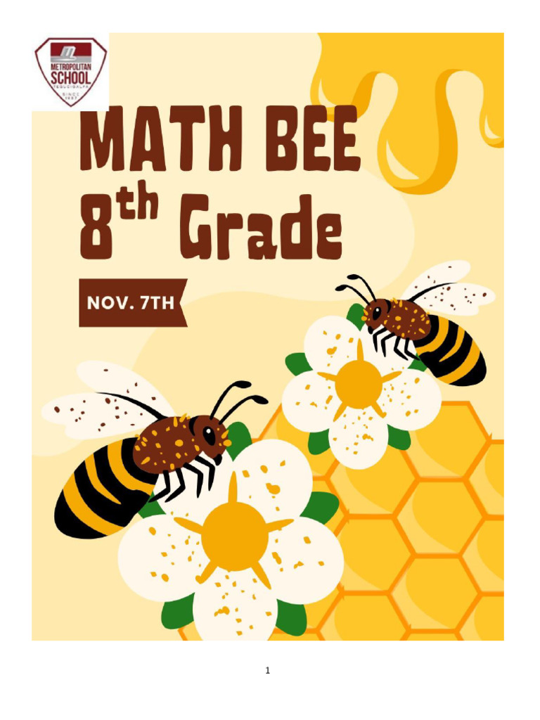 Math Bee 8th Grade - Suggested | PDF