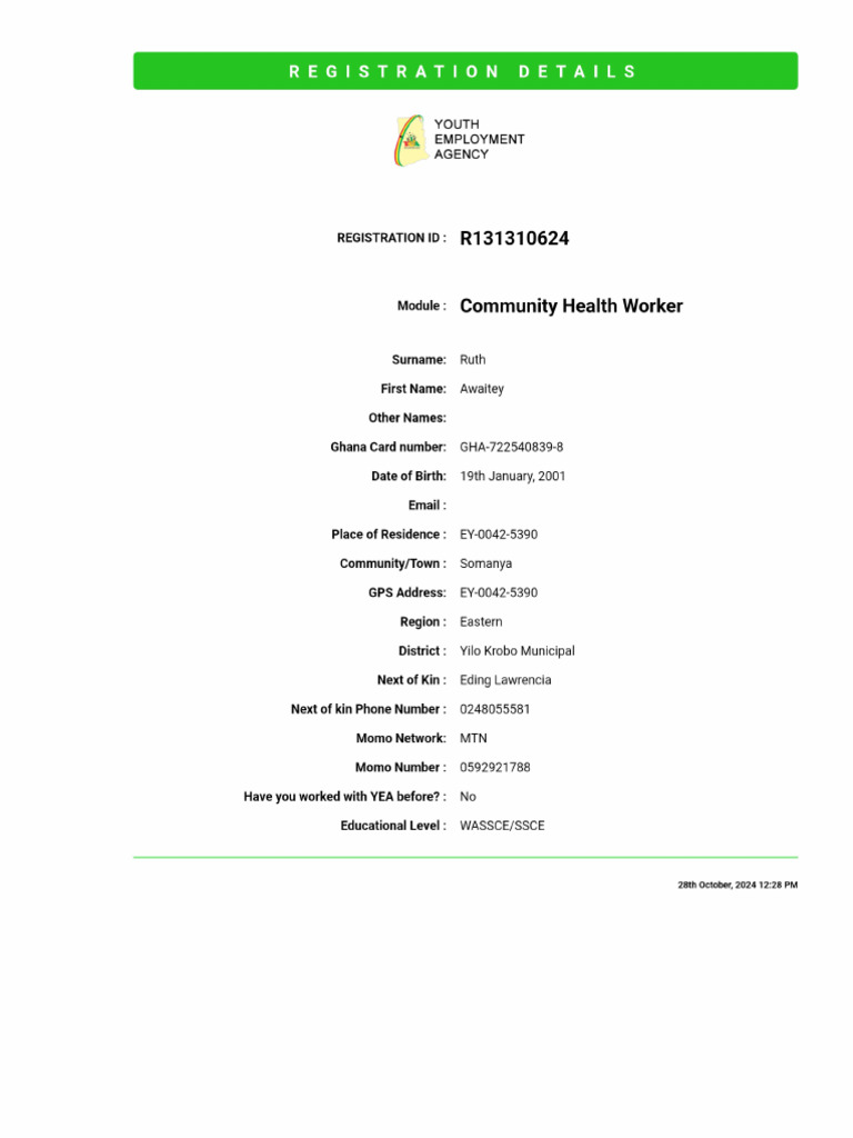 Registration Receipt | PDF