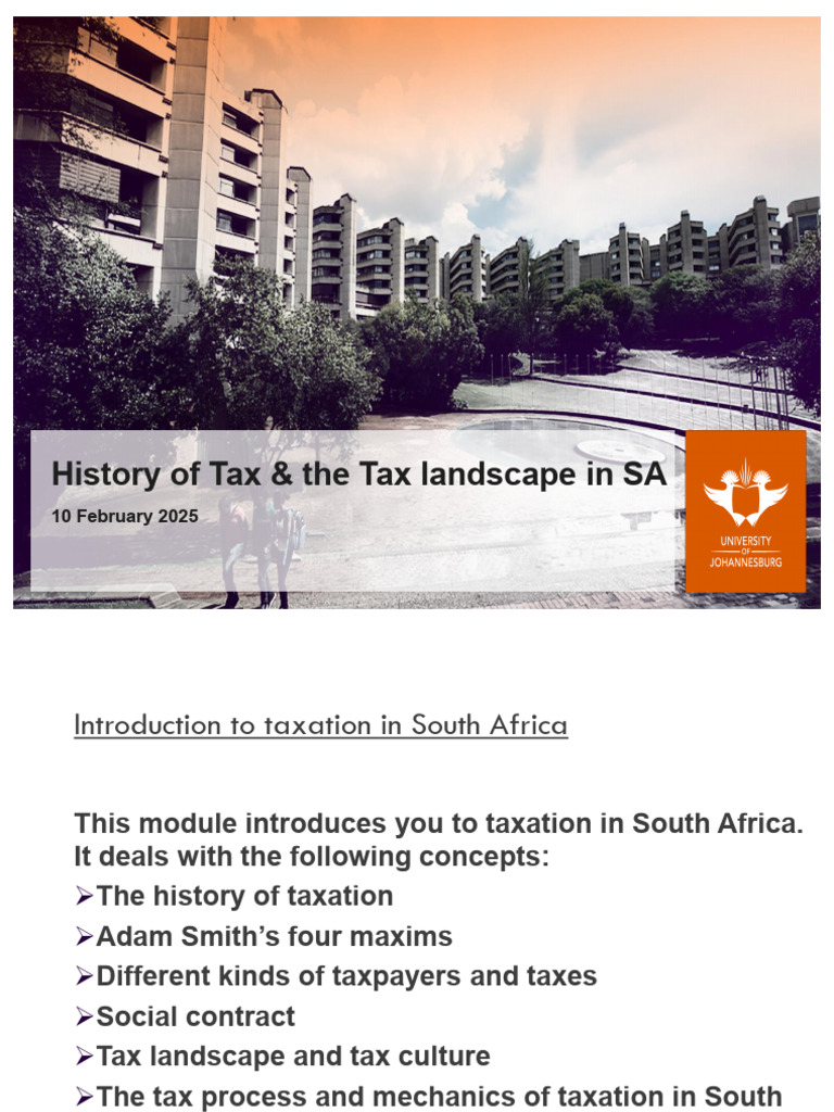 Taxation History and Landscape in SA | PDF | Taxes | Value Added Tax