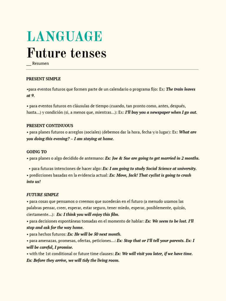 Understanding Future Tenses in English | PDF