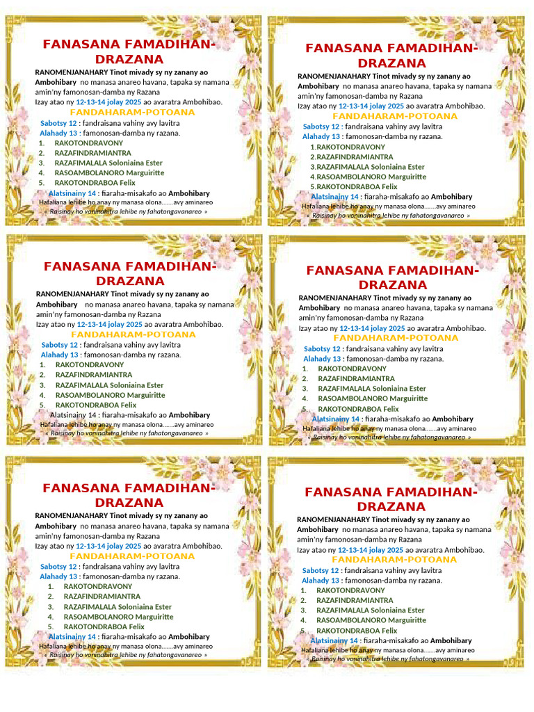 RANOMENJANAHARY Titot | PDF