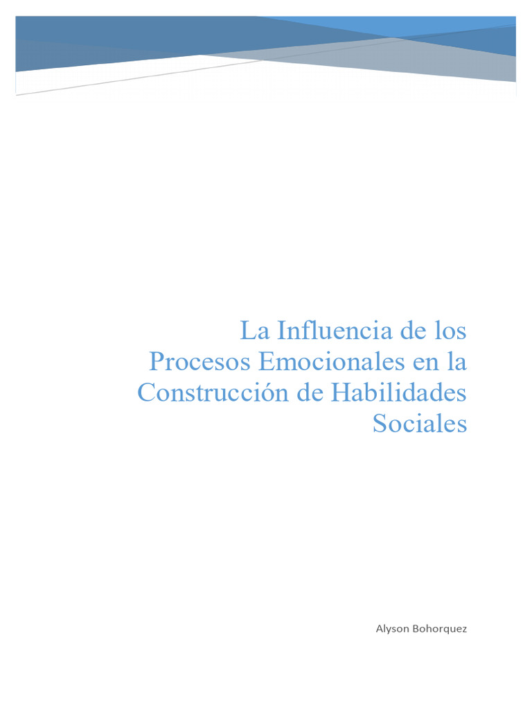 Procesos Emocionales y Habilidades Sociales | PDF | Las emociones ...