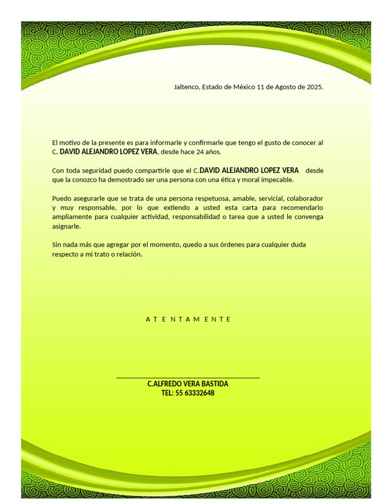 Carta Con Fondo | PDF