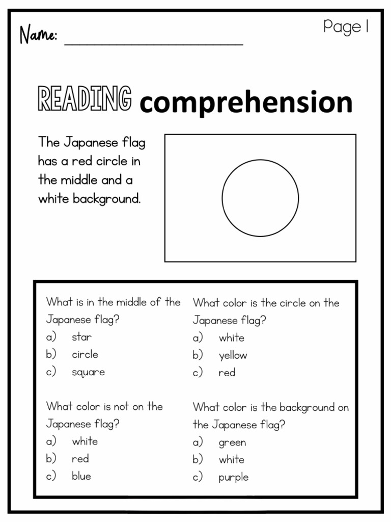Kids Japanese facts Comprehension Sheets | PDF