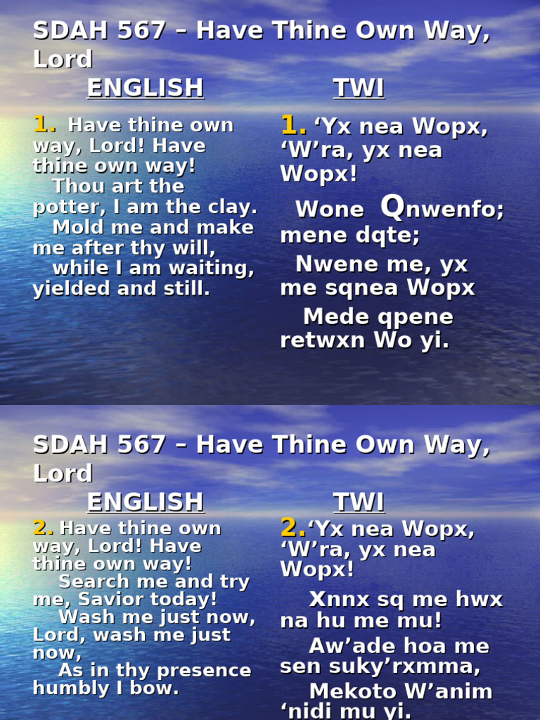 SDAH 567-Have Thine Own Way, Lord | PDF