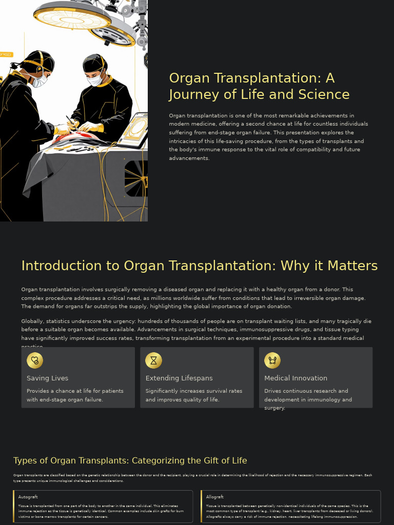Organ Transplantation A Journey of Life and Science | PDF | Transplant ...