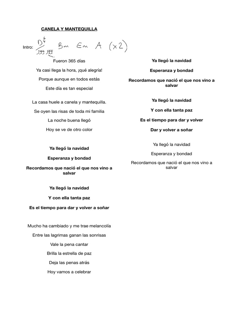 Canela y Mantequilla - Espacio Acordes | PDF