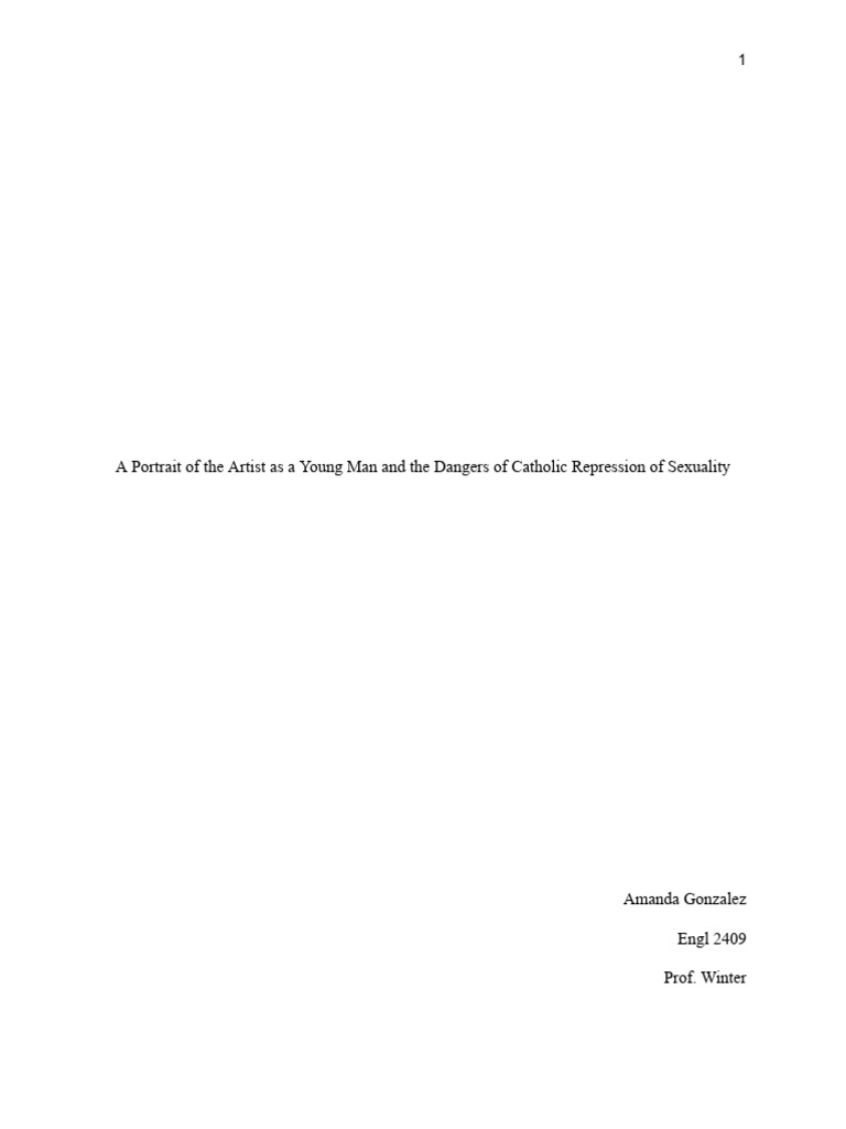 english final paper final draft-2 | PDF | A Portrait Of The Artist As A ...