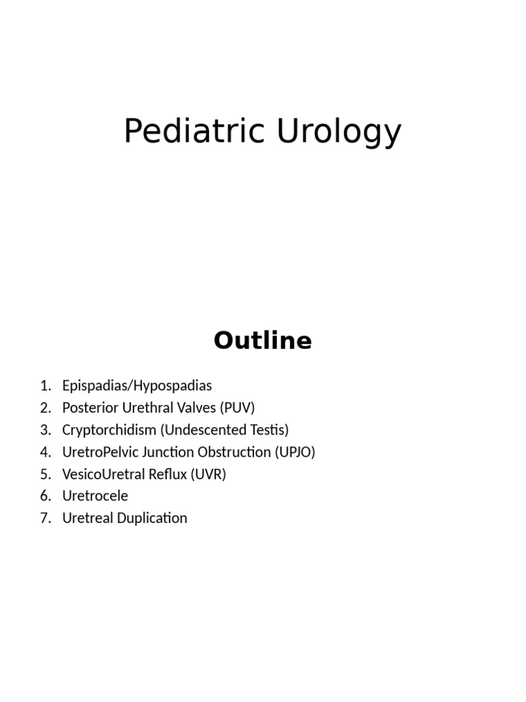 Pediatric Urology | PDF | Genitourinary System | Reproductive System