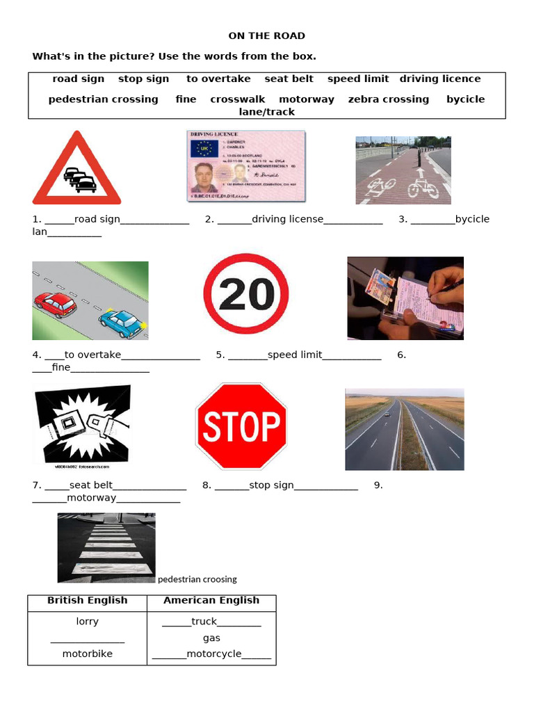 On The Road Vocabulary | PDF