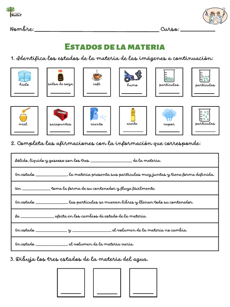 States of Matter Worksheet | PDF