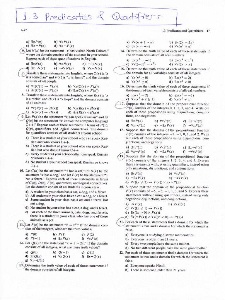 Logic and Quantifiers in Mathematics | PDF | First Order Logic | Syntax ...