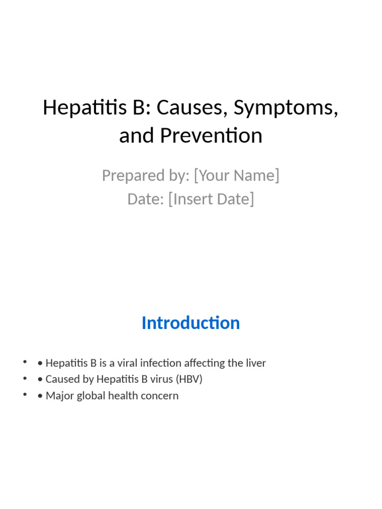 Hepatitis B: Causes, Symptoms & Prevention | PDF