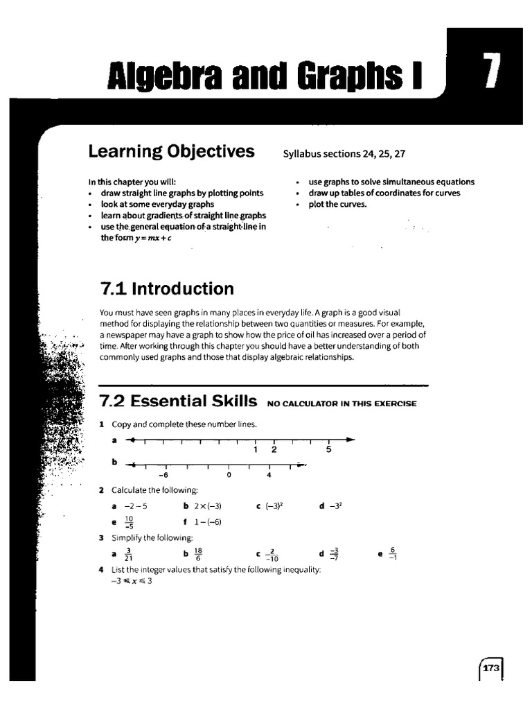 Chapter 7 - Algebra and Graphs I - O Levels | PDF | Geometry ...