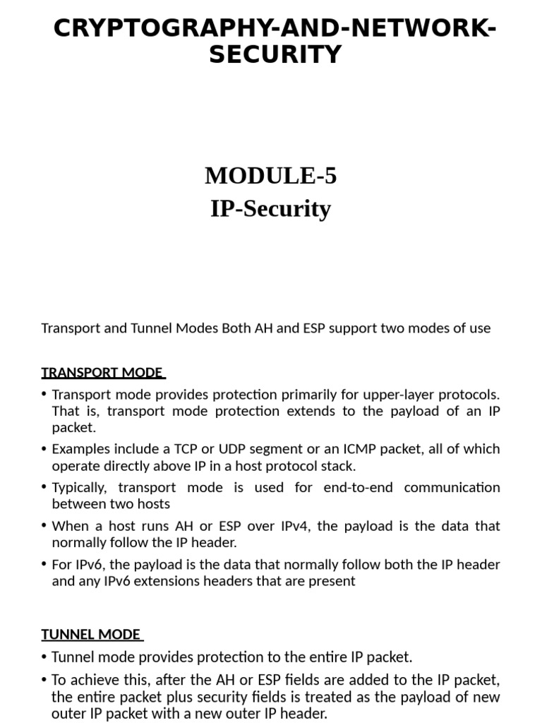Module 5 Crypto | PDF | Internet Protocols | Network Packet