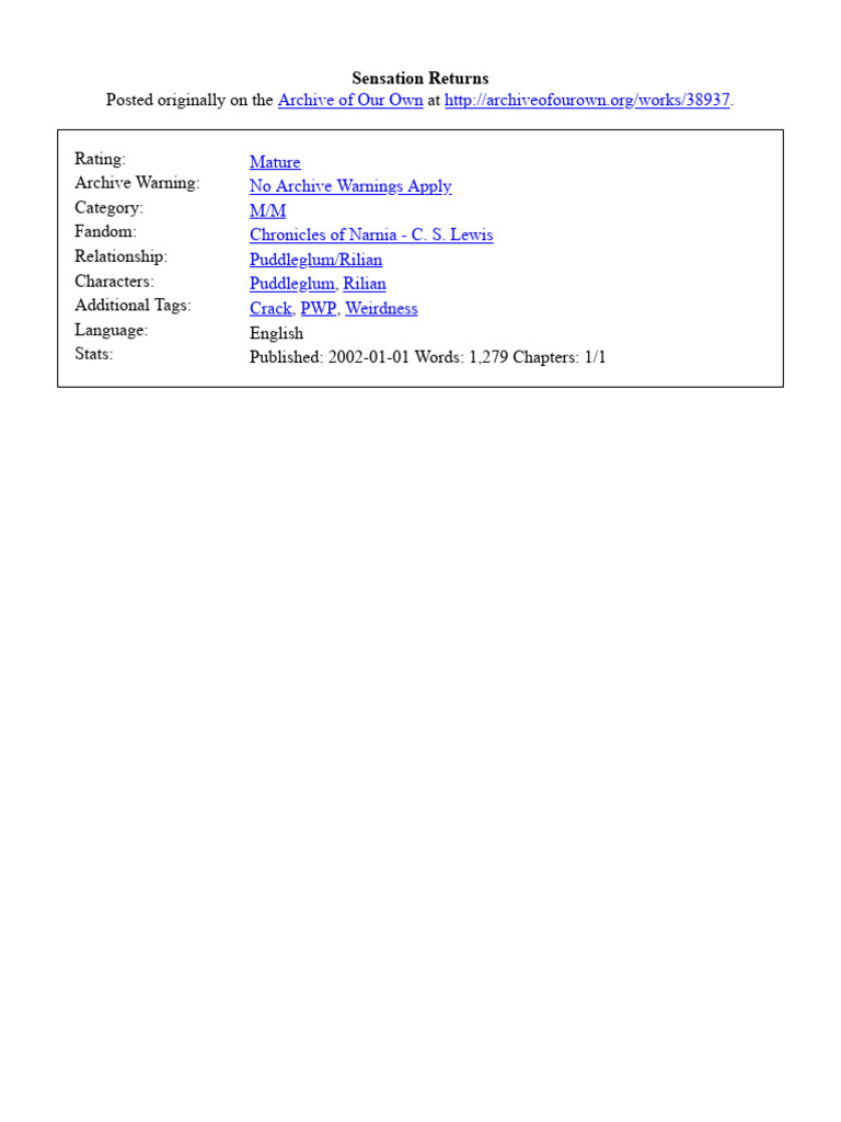 Sensation_Returns | PDF | Aslan | The Chronicles Of Narnia