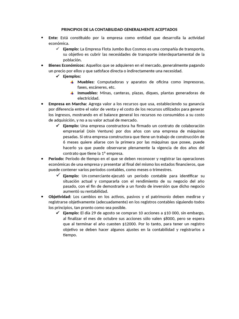 Principios de Contabilidad Generalmente Aceptados | PDF | Contabilidad ...
