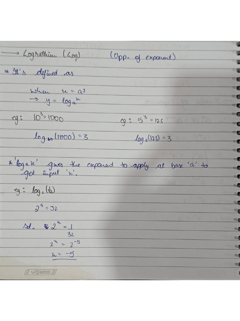 Log Class 11th Notes | PDF