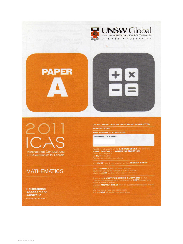 Maths A 2011 | PDF