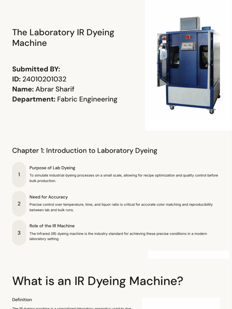 Laboratory IR Dyeing Machine Overview | PDF | Dyeing | Textiles