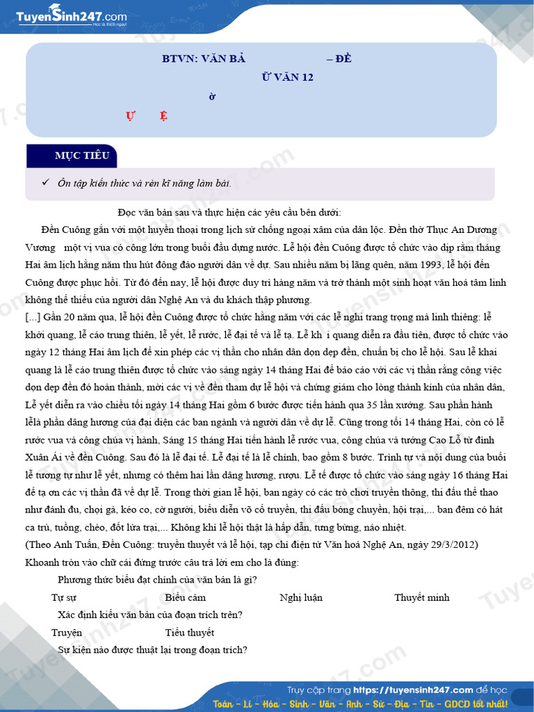38 BTVN Van Ban Thong Tin de 1 | PDF