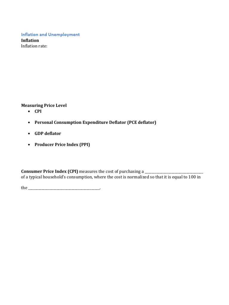 Lesson 11 Notes | PDF | Inflation | Consumer Price Index