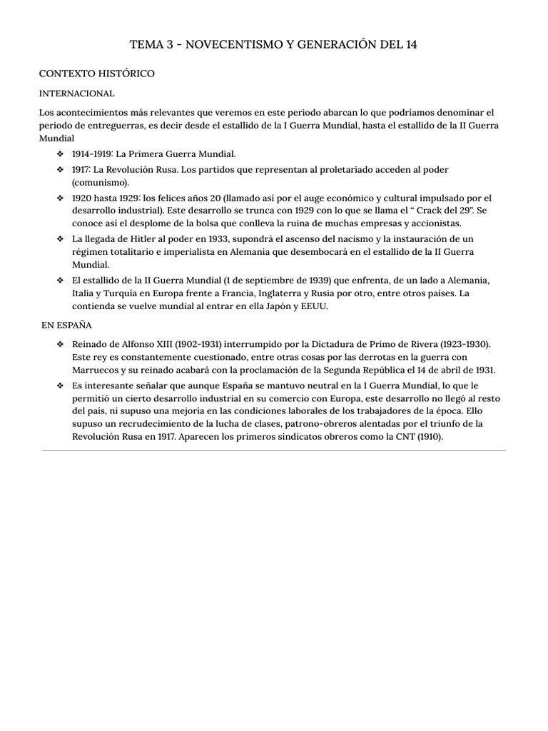 Novecentismo y Generación del 14 en España | PDF | Ensayos | Poesía