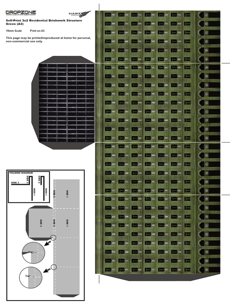 Self-Print 3x2 Residential Brickwork Structure Green A3 | PDF