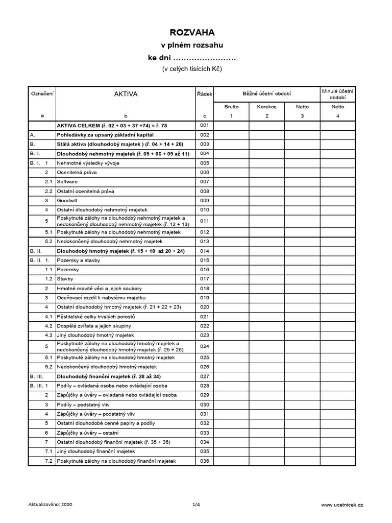 Rozvaha V Plnem Rozsahu 5 | PDF