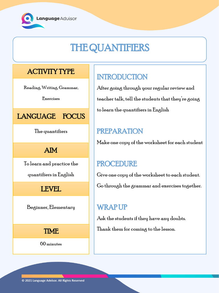 The Quantifiers | PDF | Adjective | Noun