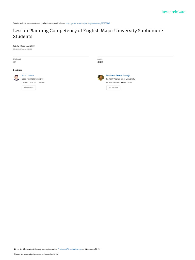 (22) Lesson Planning Competency of English Major University Sophomore ...