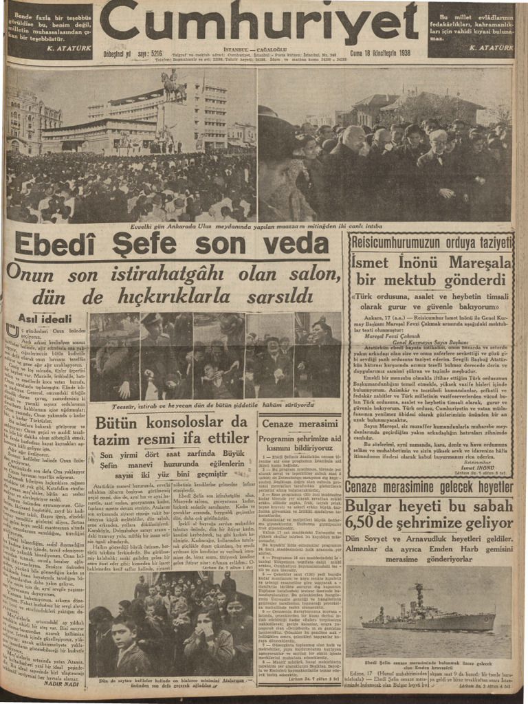 Cumhuriyet - 1938 - Ikinci Tesrin - 18 - Atatürk Pera Palas Gazeteci ...