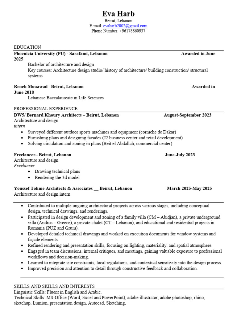 Eva Harb Resume | PDF