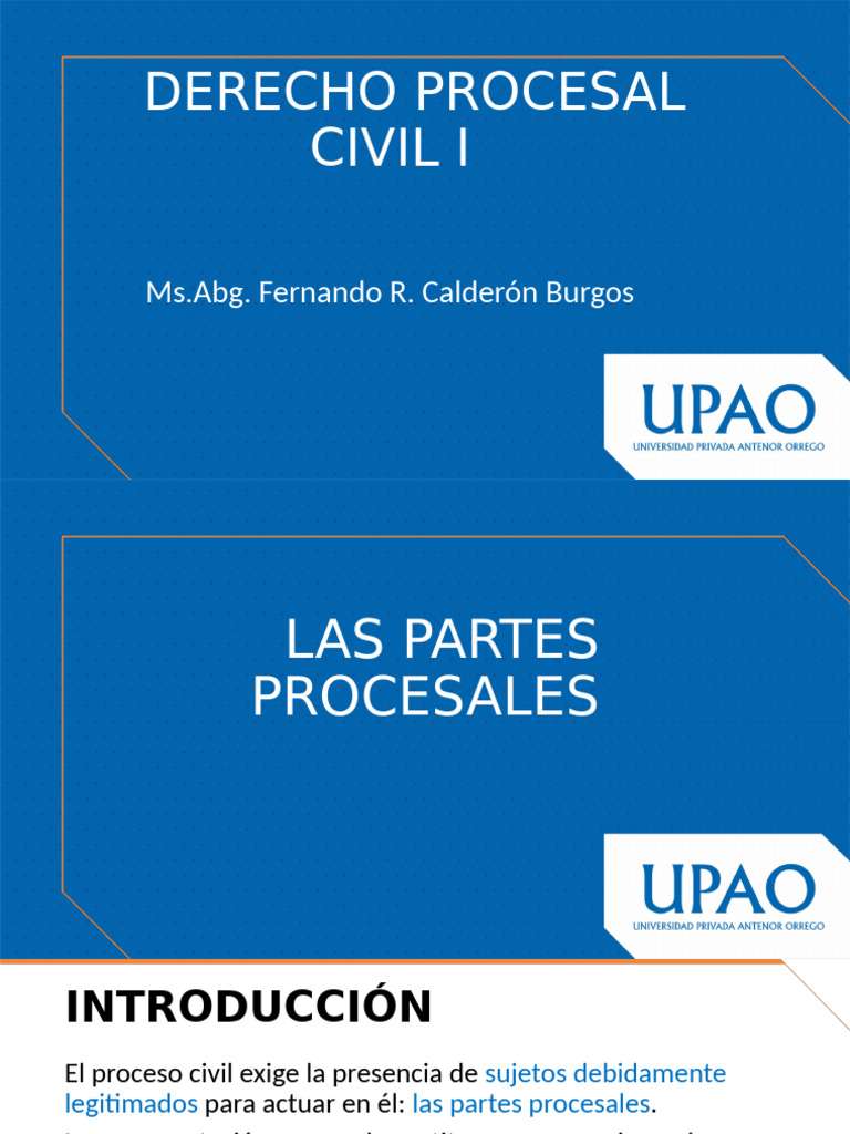 Semana 12 Las Partes Procesales Derecho Procesal Civil I Upao | PDF ...