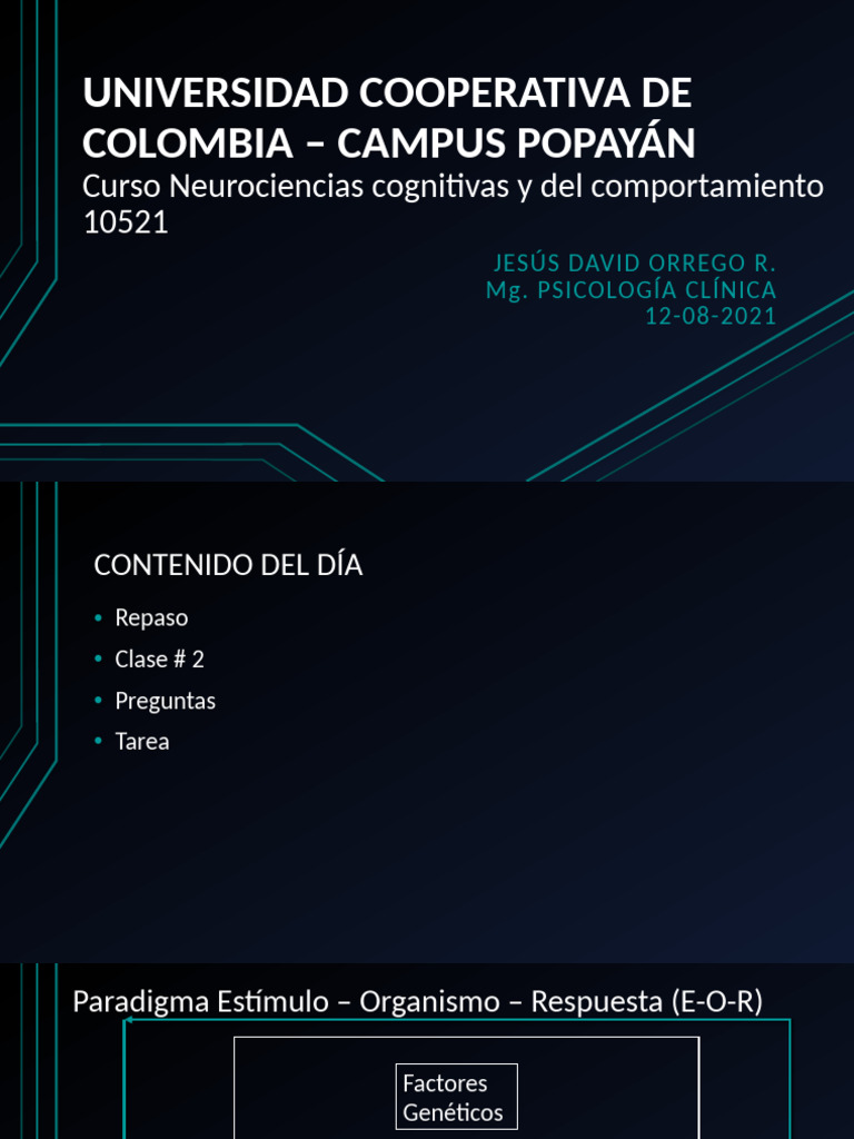 Clase 2 - Neurociencias congitiva y del comportamiento - Copy | PDF | Sistema nervioso | Neurona