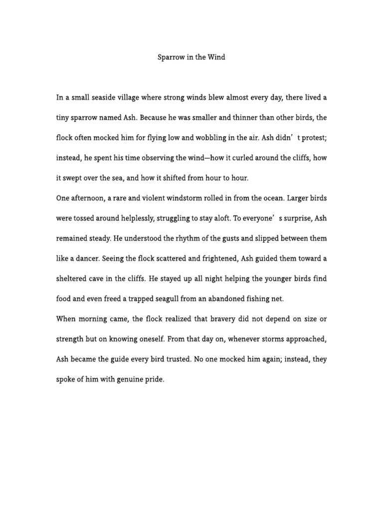 Sparrow in The Wind | PDF