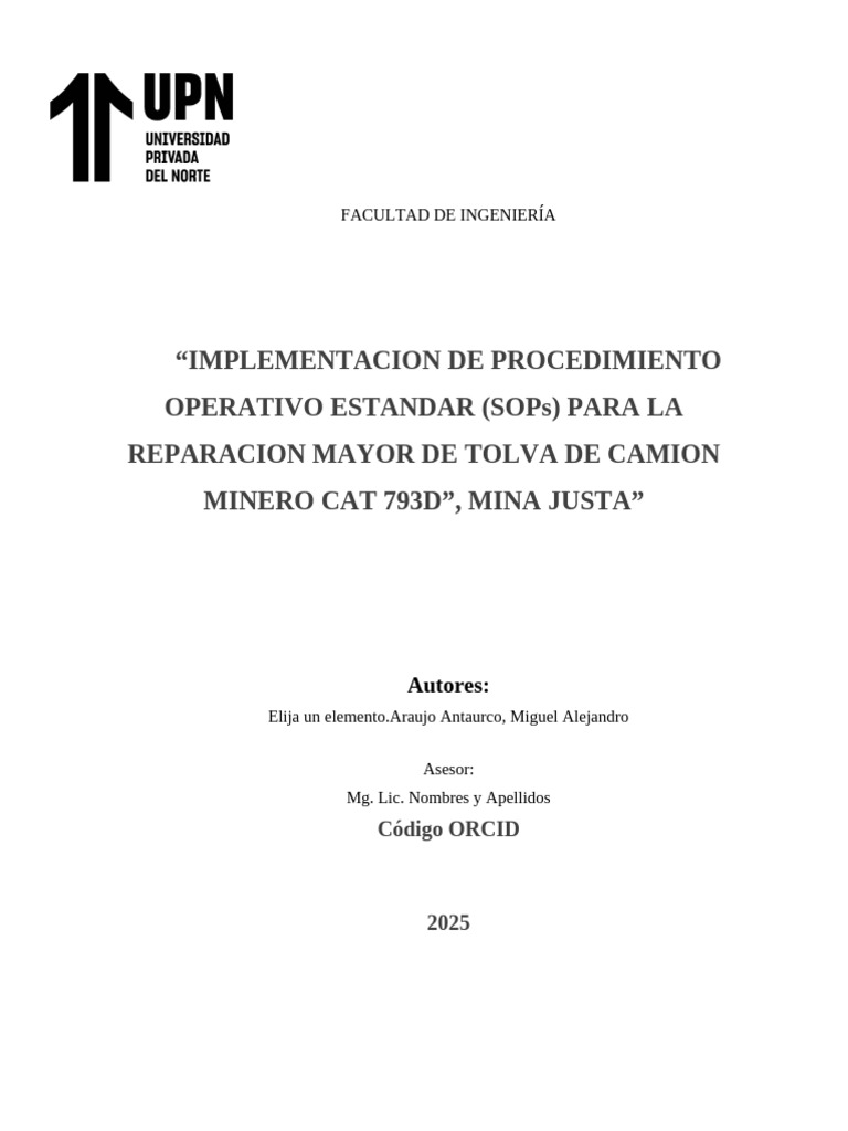 SOPs para Reparación de Tolvas CAT 793D | PDF | Minería | Acero