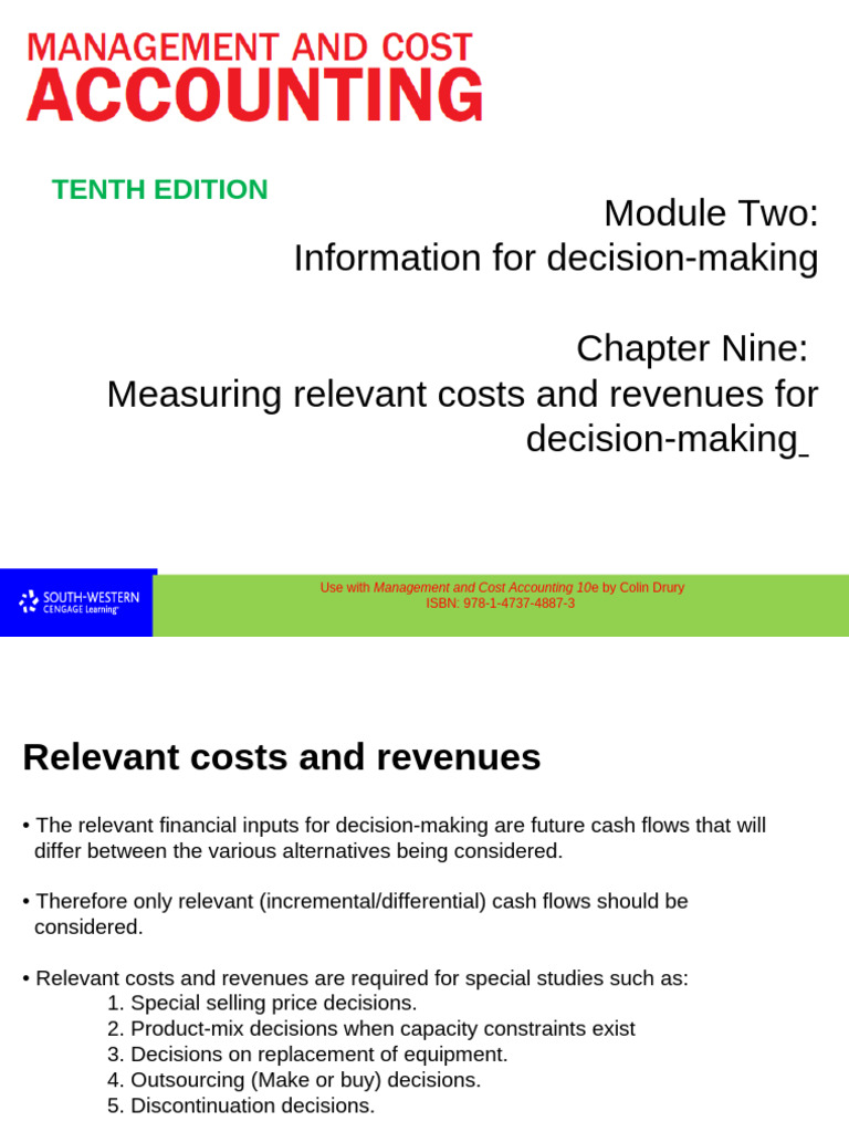 Relevant Costs for Decision-Making | PDF | Cost Accounting ...