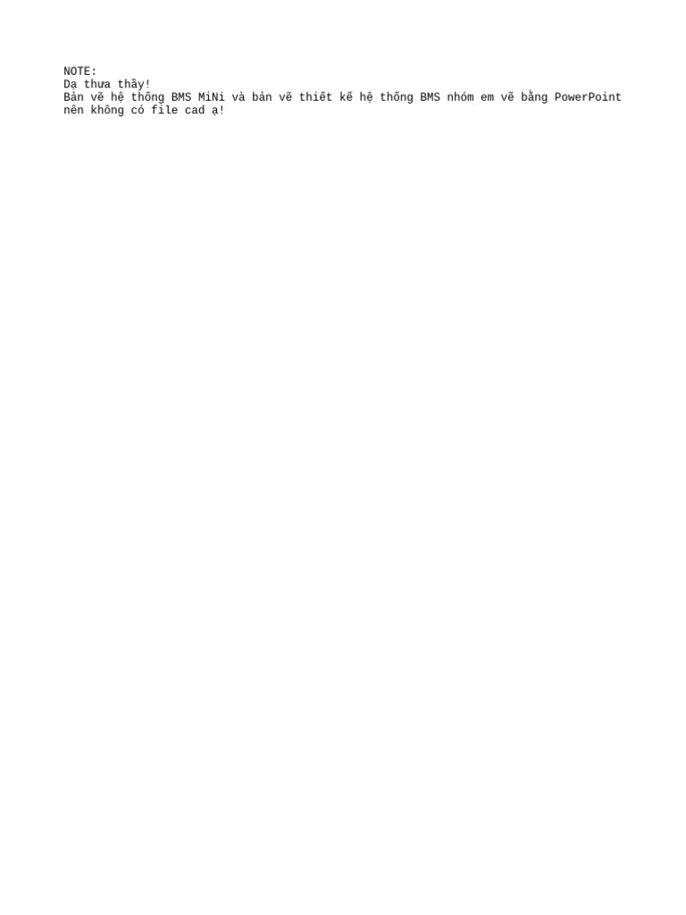 Note Về Bản Vẽ Hệ Thống Bms Mini Và Bản Vẽ Thiết Kế Hệ Thống Bms | PDF